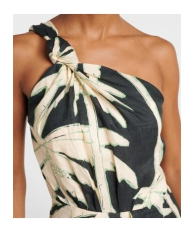 Johanna Ortiz Printed One-shoulder Midi Dress
