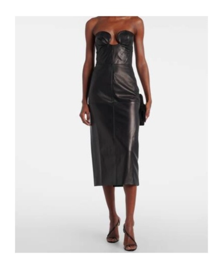 NENSI DOJAKA Leather Corset Dress