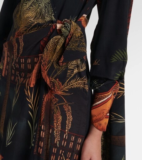 Johanna Ortiz Printed Silk Wrap Dress