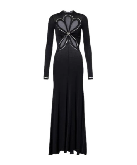 Rabanne Cutout Embellished Jersey Maxi Dress