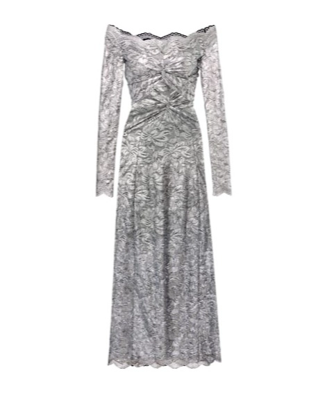 Rabanne Metallic-effect Lace Maxi Dress - Gray