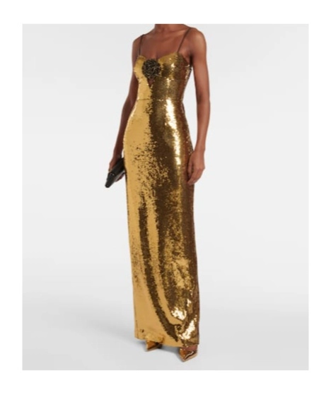 Rebecca Vallance Gloria Sequined Floral-applique Gown