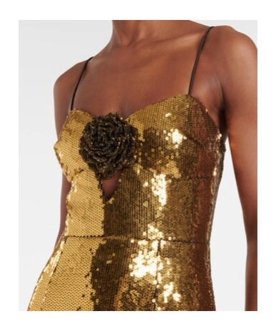 Rebecca Vallance Gloria Sequined Floral-applique Gown