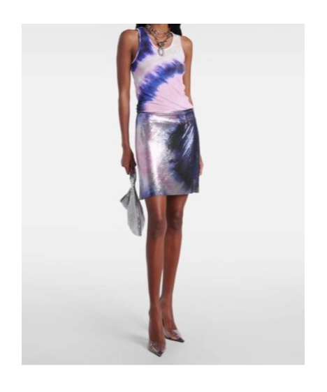 Rabanne Tie-dye Metallic Miniskirt