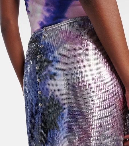 Rabanne Tie-dye Metallic Miniskirt