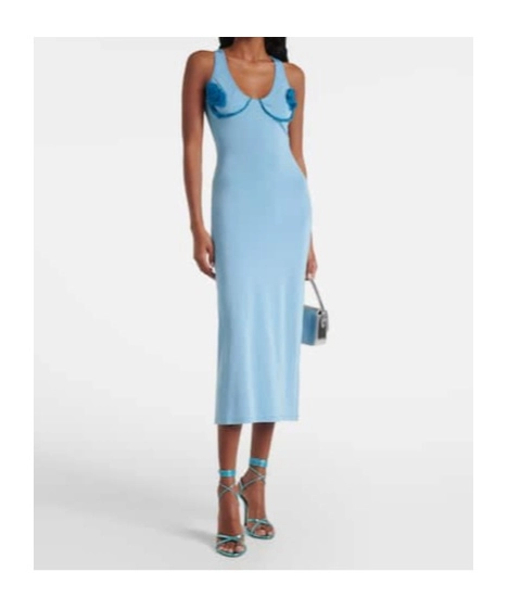 NENSI DOJAKA Cosimina Floral Appliqué Midi Dress