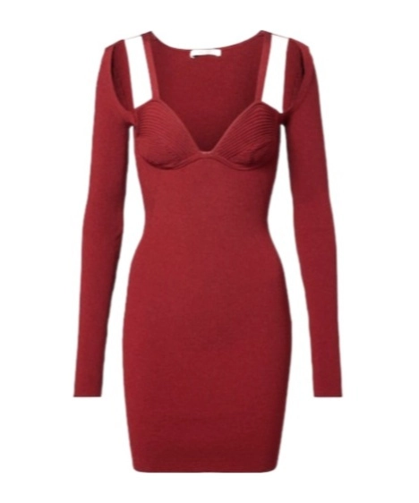 NENSI DOJAKA Cutout Knitted Minidress - Red