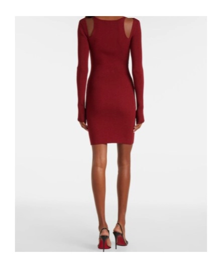 NENSI DOJAKA Cutout Knitted Minidress - Red
