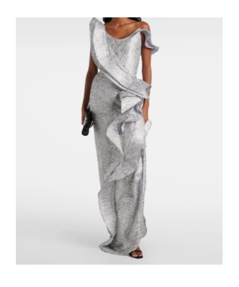 Maticevski Satellite Wave Ruffled Gown