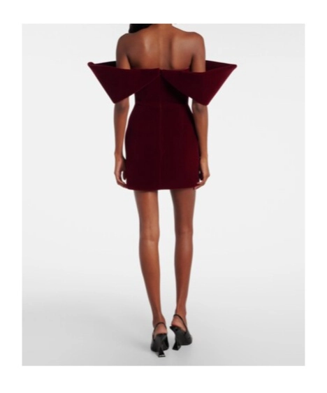 David Koma Off-shoulder Velvet Minidress - Brown