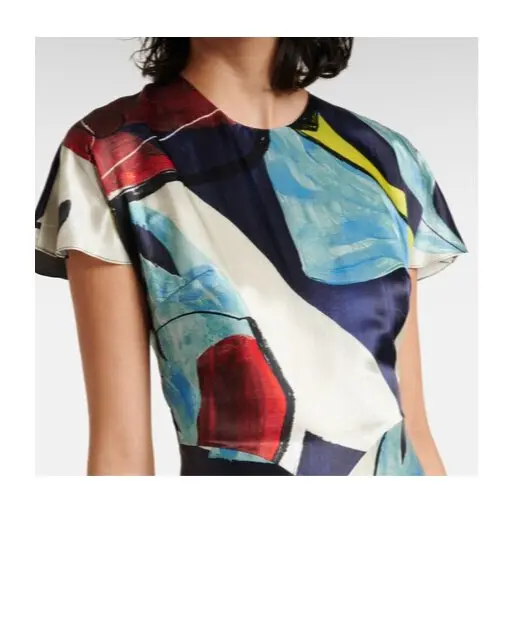 ROKSANDA Adriana Printed Satin Midi Dress - Multicolor
