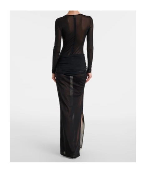 Alex Perry Ruched Sheer Mesh Gown