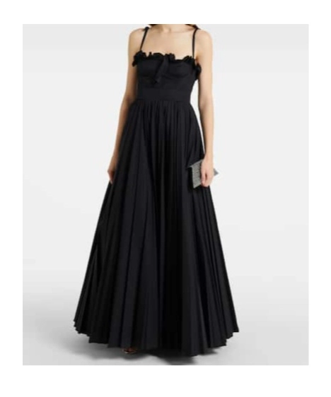 Giambattista Valli Ruched Pleated Cotton Gown