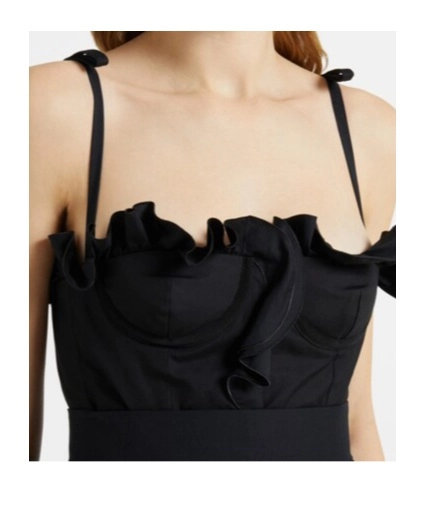 Giambattista Valli Ruched Pleated Cotton Gown