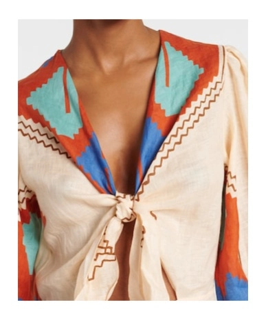 Johanna Ortiz Printed Linen Midi Dress