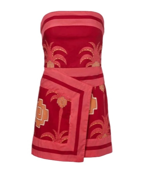 Johanna Ortiz Raiz Printed Cotton Minidress - Red