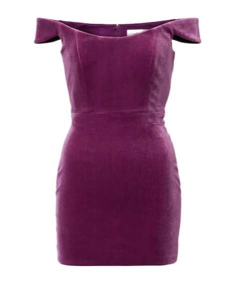 Alex Perry Off-shoulder Velvet Corset Dress