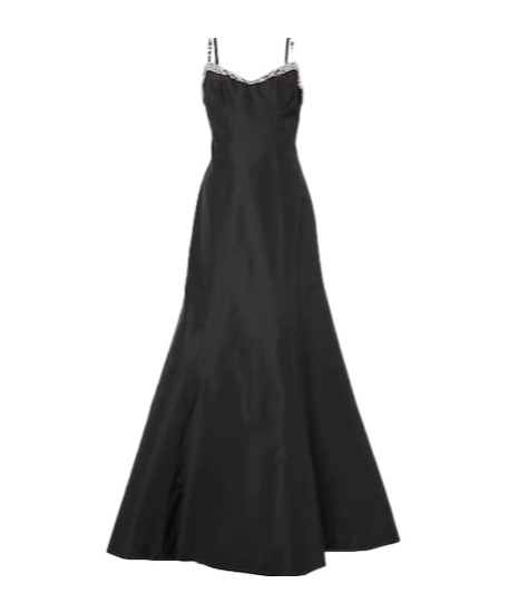 Monique Lhuillier Tumpet Embellished Silk Gown - Black