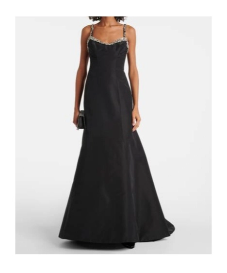 Monique Lhuillier Embellished Silk Gown