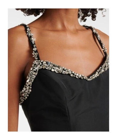 Monique Lhuillier Embellished Silk Gown