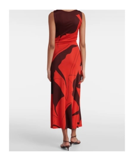 Johanna Ortiz Printed Jersey Maxi Dress With Knot Detail - Red