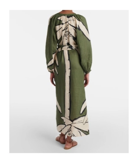 Johanna Ortiz Printed Linen Maxi Dress
