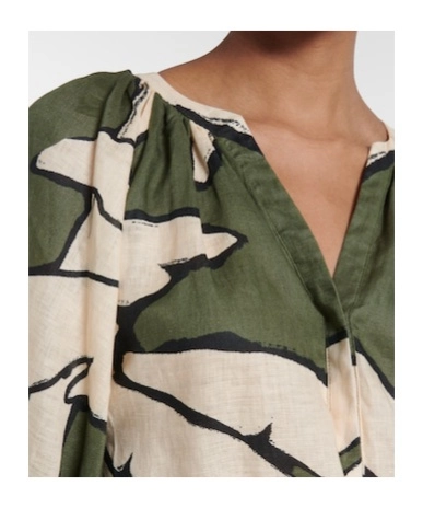 Johanna Ortiz Printed Linen Maxi Dress