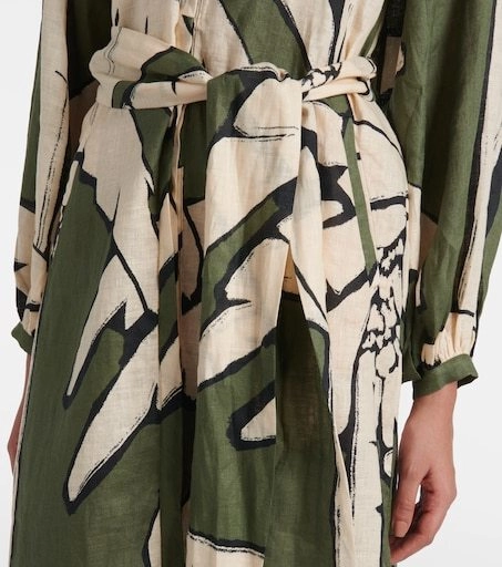 Johanna Ortiz Printed Linen Maxi Dress