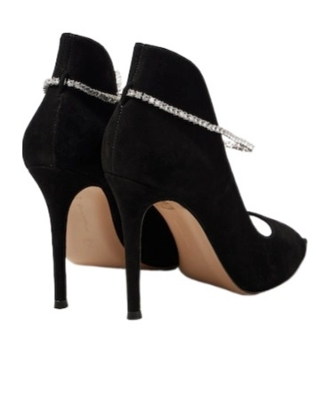 GIANVITO ROSSI Suede Peep-toe Stiletto Heels