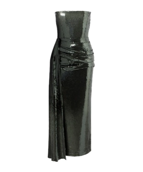 Alex Perry Draped Sequined Corset Dress