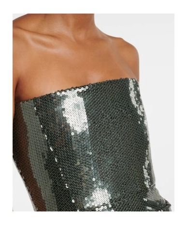 Alex Perry Draped Sequined Corset Dress