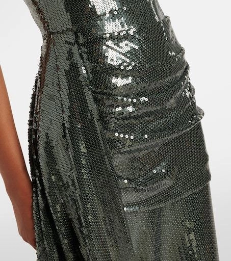 Alex Perry Draped Sequined Corset Dress