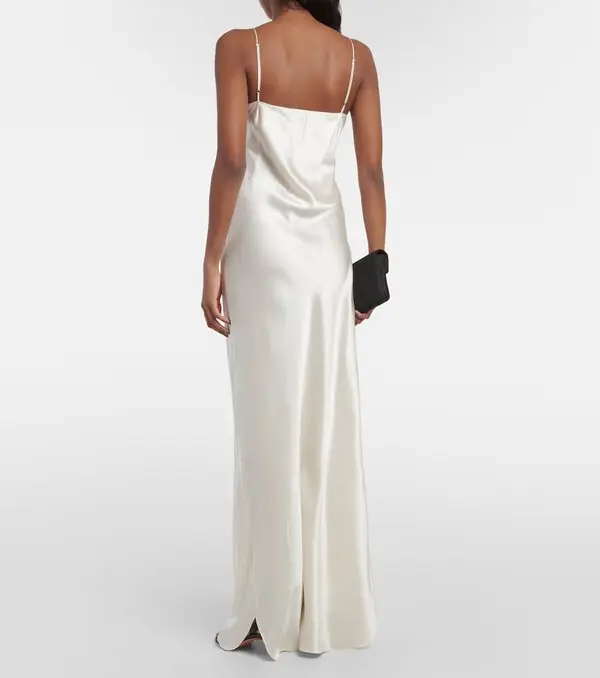 NILI LOTAN Spaghetti Strap Maxi Dress - White