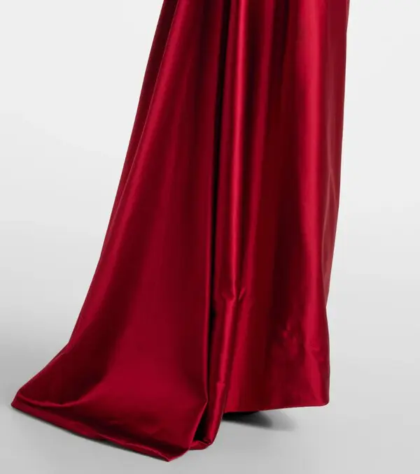 VIVIENNE WESTWOOD Camille Draped Crepe Satin Bustier Gown - Wine