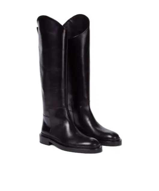 JIL SANDER Leather Riding Boots - Black
