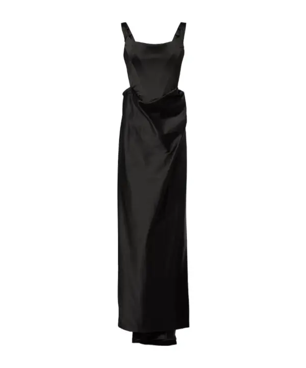 VIVIENNE WESTWOOD Camille Draped Crêpe Satin Bustier Gown - Nero