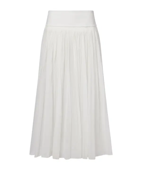 RÓHE Pleated Cotton Muslin Maxi Skirt