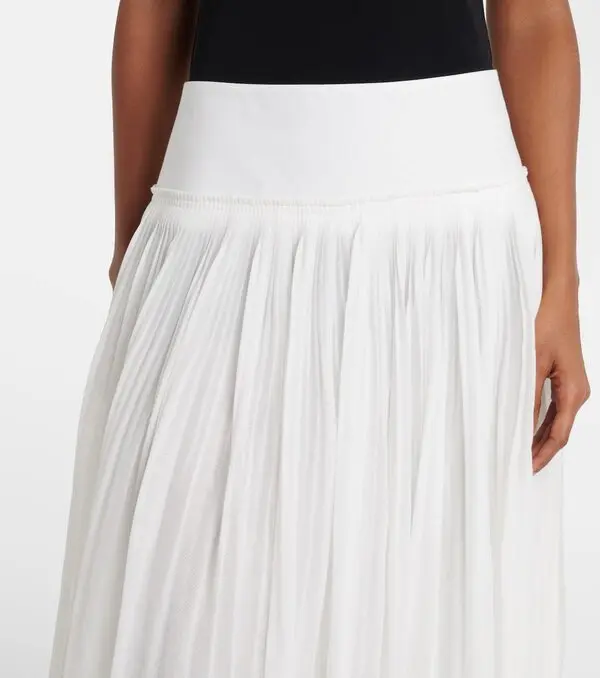 RÓHE Pleated Cotton Muslin Maxi Skirt
