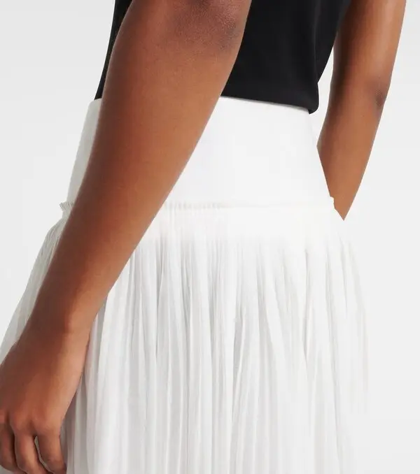 RÓHE Pleated Cotton Muslin Maxi Skirt