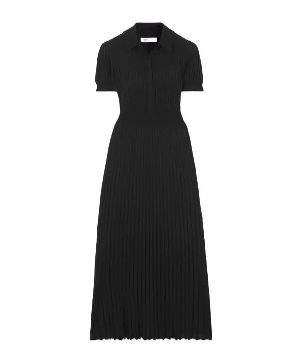 Gabriela Hearst Amor Ribbed Silk And Cashmere-blend Maxi Dress - Black