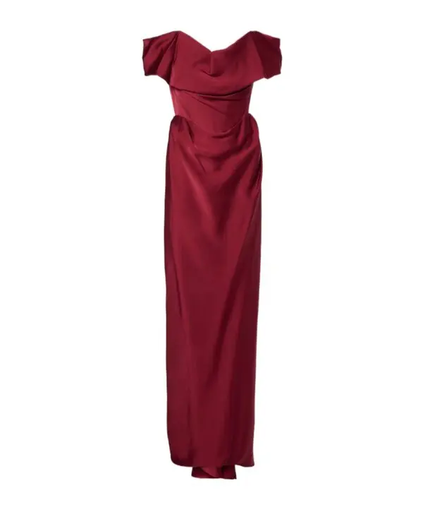 VIVIENNE WESTWOOD Nova Cocotte Crepe Satin Bustier Gown - Deep Red