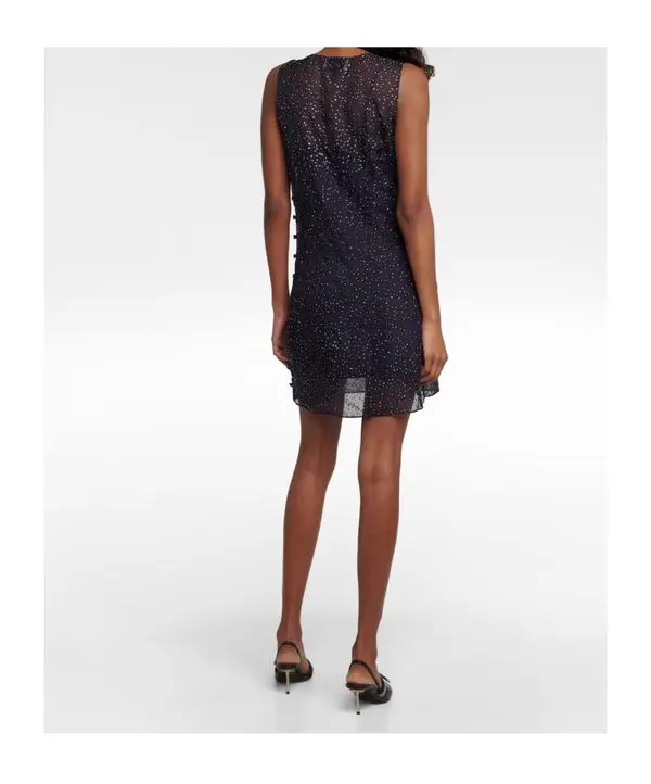 Coperni Embellished Sheer Silk Mini Dress