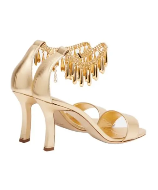 Manolo Blahnik Metallic High Heel Sandals