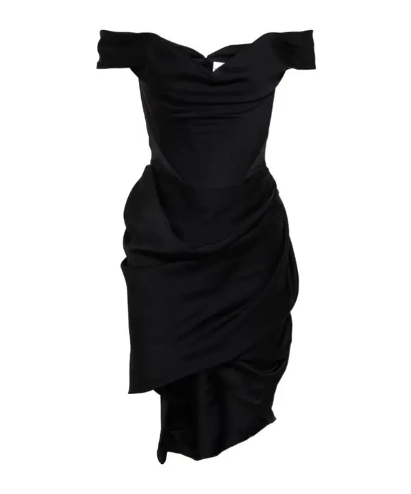 VIVIENNE WESTWOOD Off-shoulder Bustier Crêpe Minidress - Black