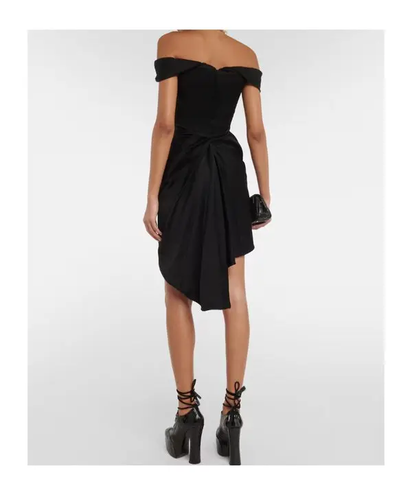 VIVIENNE WESTWOOD Off-shoulder Bustier Crêpe Minidress - Black