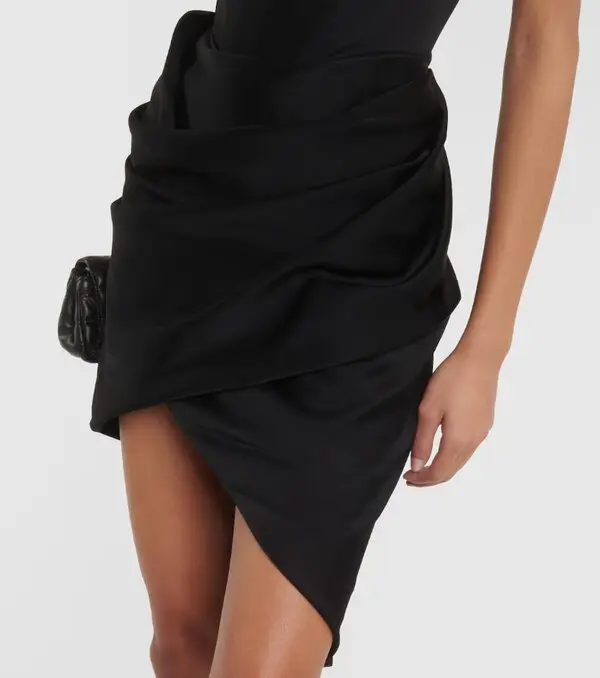 VIVIENNE WESTWOOD Off-shoulder Bustier Crêpe Minidress - Black