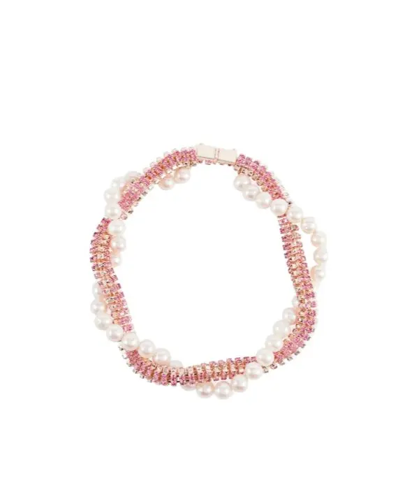 Magda Butrym Crystal And Pearl-embellished Necklace - Pink