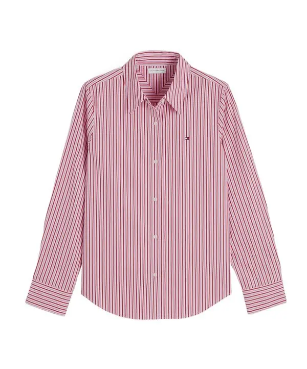 Tommy Hilfiger Vertical-stripe Logo-embroidered Shirt