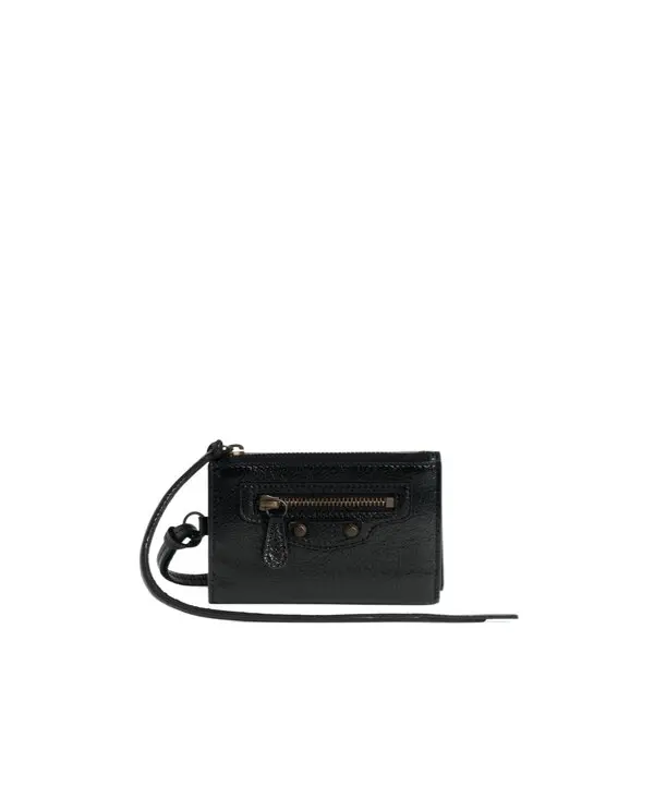 Balenciaga Le City Trifold Wallet On Strap - Black