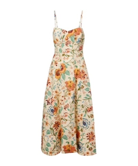 Ulla Johnson Fiora Floral Cotton Midi Dress - Nude